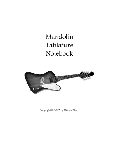Mandolin Tablature Notebook