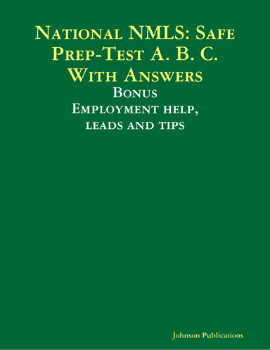 National NMLS: Safe Prep-Test With Answers