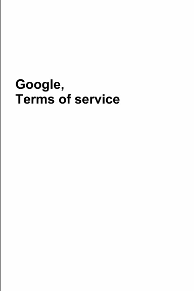 Google, Terms of service