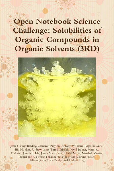 Open Notebook Science Challenge: Solubilities of Organic Compounds in ...
