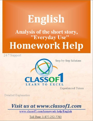 Analysis of the short story, "Everyday Use"