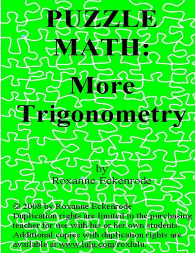 PUZZLE MATH: More Trigonometry