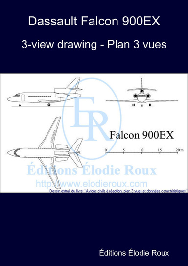 3-view drawing - Plan 3 vues - Dassault Falcon 900EX
