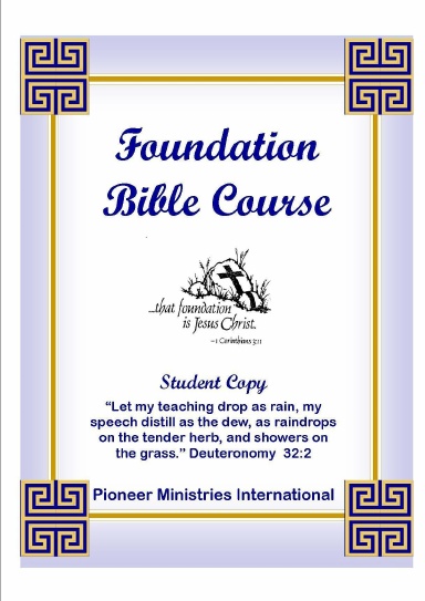 Foundation Bible Course - Student Copy