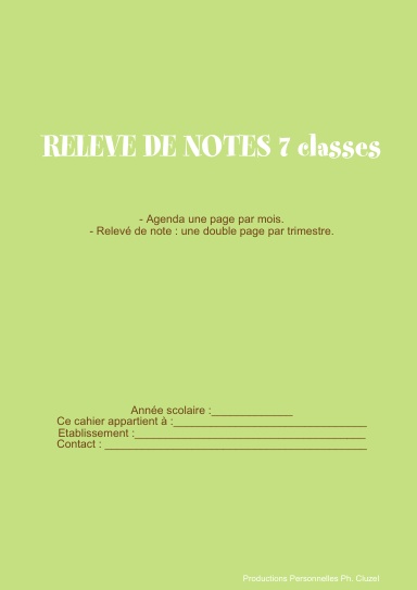RELEVE DE NOTES 7 classes