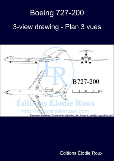3-view drawing - Plan 3 vues - Boeing 727-200