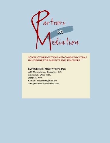 CONFLICT RESOLUTION AND COMMUNICATION HANDBOOK FOR PARENTS AND TEACHERS