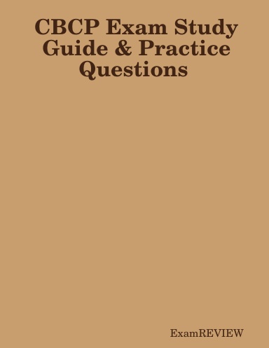 CBCP Exam Study Guide & Practice Questions