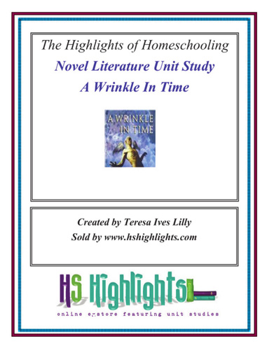 Novel Literature Unit Study A Wrinkle In Time