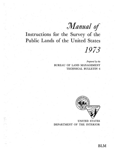 Manual of Surveying Instructions, 1973