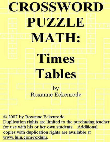 CROSSWORD PUZZLE MATH: Times Tables