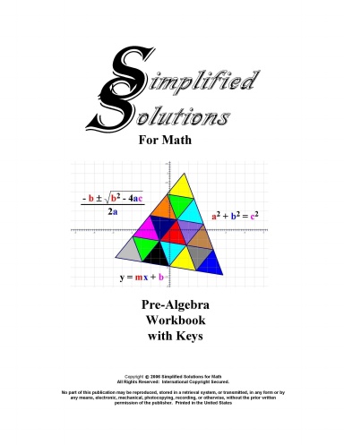 Pre-Algebra Workbook with Keys