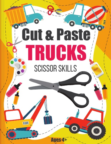 Cut and Paste Trucks Scissor Skills