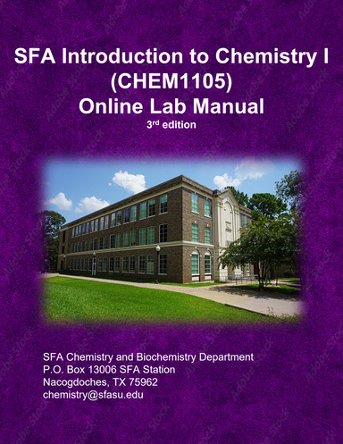 SFA Introduction to Chemistry I (CHEM1105) Online Lab Manual