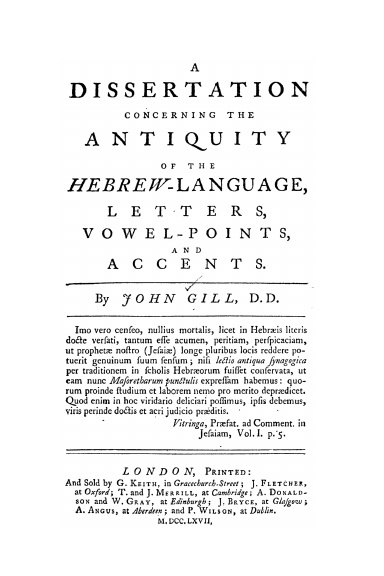 History of the Hebrew Language, Vowel-Points, Letters, and Accents: By ...