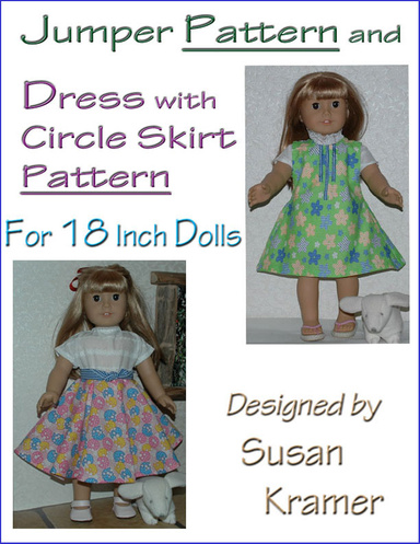 Jumper Pattern and Dress with Circle Skirt Pattern for 18 Inch Dolls