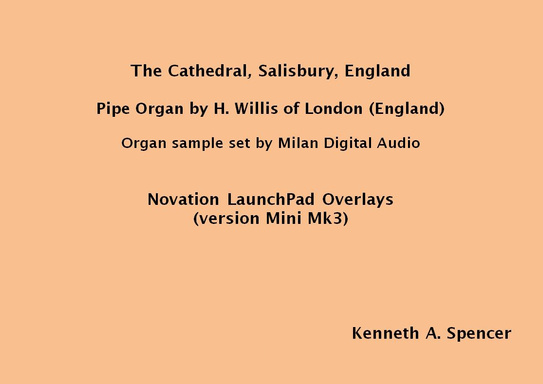 Salisbury Willis organ - Novation LaunchPad Mini Mk3 Overlays