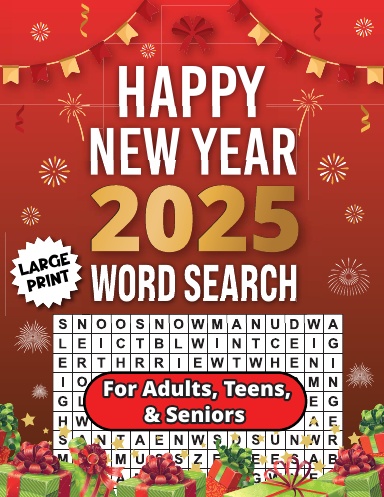 Happy New Year 2025 Word Search for Adults