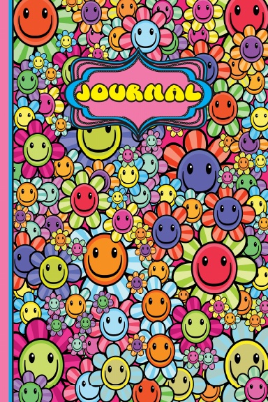 Retro Happy Smiley Flower Face Journal vol.8: 6x9 with 120 colored fun ...