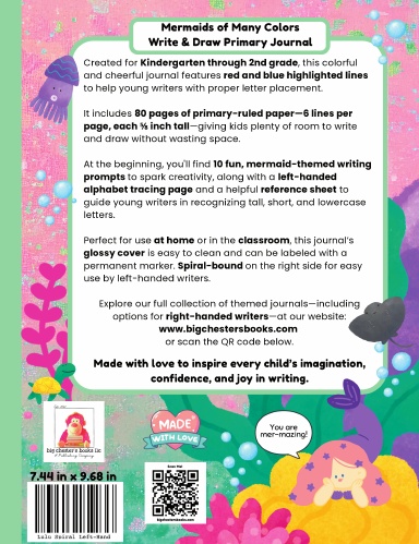 Mermaids in Many Shades Write & Draw Primary Journal for Kindergarten ...