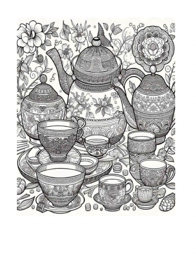 Adult Coloring Book: World's Most Expensive Fancy China Teacup Set ...