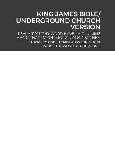 KING JAMES BIBLE/ UNDERGROUND CHURCH VERSION
