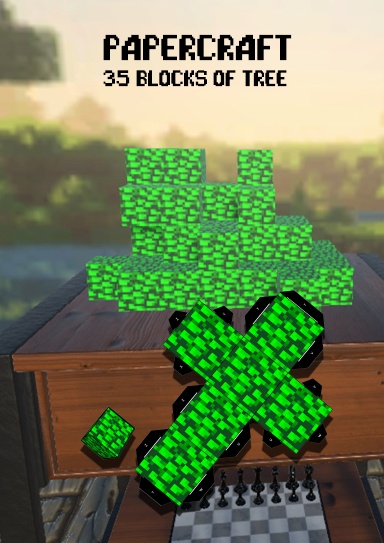 Papercraft 35 Blocks of Tree