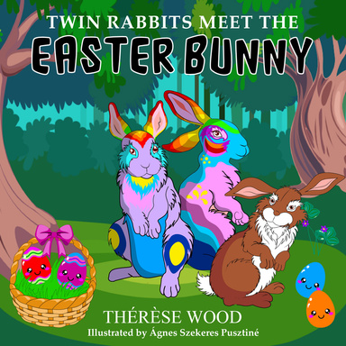 Twin Rabbits Meet the Easter Bunny