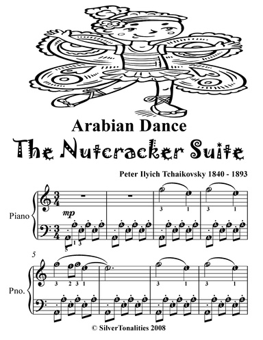 Arabian Dance Nutcracker Suite Easy Piano Sheet Music Tadpole Edition