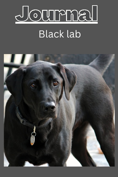 Black lab dog Journal series 3 with a dark gray background