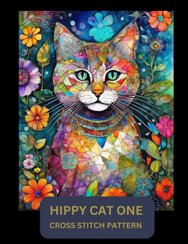 HIPPY CAT ONE CROSS STITCH PATTERN