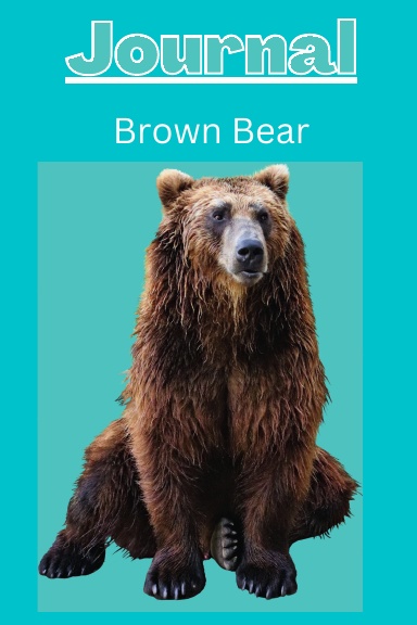 brown bear journal series 1 with a aqua blue background