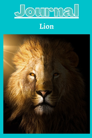lion journal series 2 with a aqua blue background