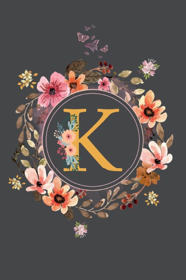 Initial Letter K Floral Flower Notebook