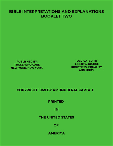 Bible Interpretations and Explanations, Booklet Two