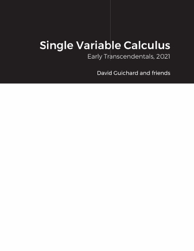 Single Variable Calculus, 2021, early transcendentals