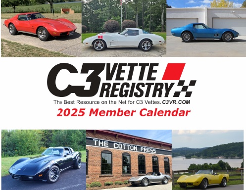 2025 C3 Vette Registry Member Calendar