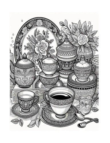 Adult Coloring Book: World's Most Expensive Fancy Dishware Set Coloring ...