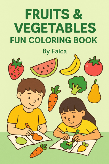 Fruits & Vegetables Fun Coloring Book)