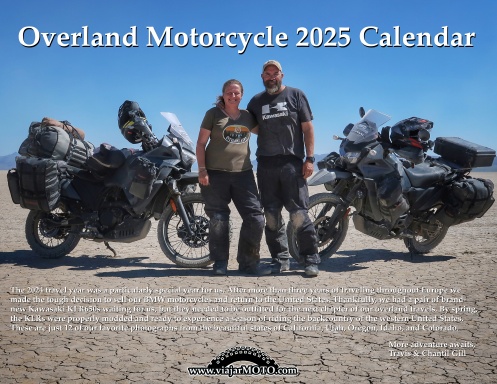 Overland Motorcycle 2025 Calendar USA Holidays - www.viajarMOTO.com